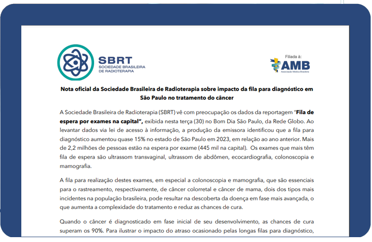 SBRT envia nota oficial sobre impacto da fila para diagnóstico em São ...